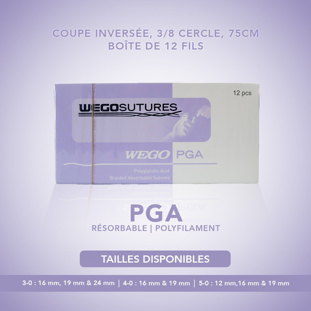 Fil de suture PGA - Polyfilament - Boîte de 12 - WEGO – oofti.fr
